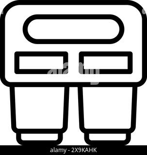 Binoculars icon. Monochrome simple line Outdoor Recreation icon for ...
