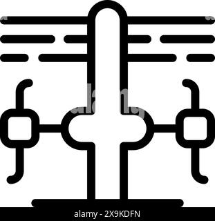 Simple icon depicting a steering wheel with a digital interface locked ...