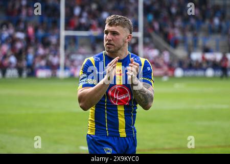Sam Powell of Warrington Wolves applauds the fans at the end of the ...