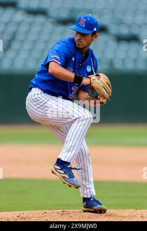 June 1, 2024: Louisiana Tech pitcher Ethan Bates #16 releases a ball ...
