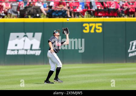 June 1, 2024: SEMO outfielder Ian Riley #13 settles under a pop fly ...