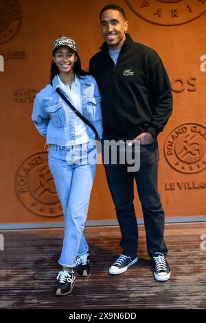 Victoria Brogdon and Malcom Brogdon attend the 2024 French Open at ...