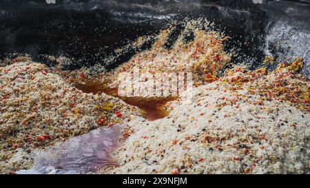 Cooking the vegetables, Besh Qozon Plov Restaurant, North Tashkent ...