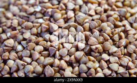Buckwheat Texture Display. Close-up of buckwheat grains, emphasizing ...