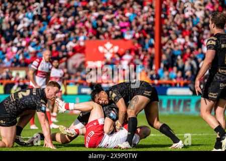 Hull, UK. 1st June 2024. Betfred Superleague: Hull KR v Leigh Leopards ...