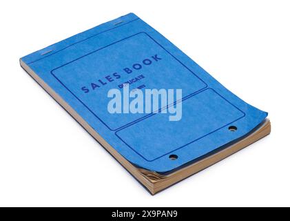 Old Blue Sales Book Cut Out on White Stock Photo - Alamy