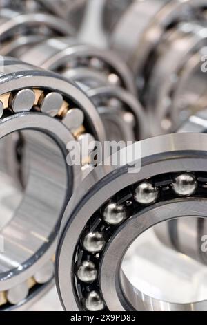 Group of ball and roller bearings, abstract industrial background Stock ...