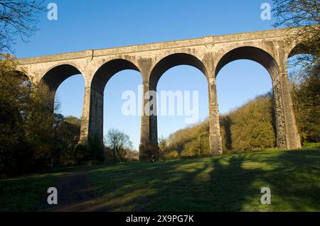 Porthkerry viaduct sits amongst the Autumn colours of Porthkerry Park ...