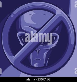 Vector illustration of No Alien head Sign Stock Vector Image & Art - Alamy