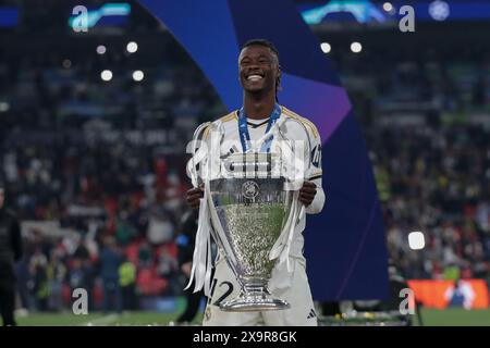 Eduardo Camavinga of Real with a trophy during the UEFA Champions ...