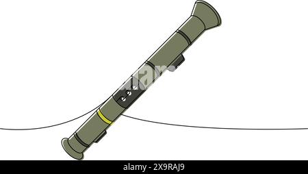 Modern grenade launcher one line continuous drawing. Various modern ...