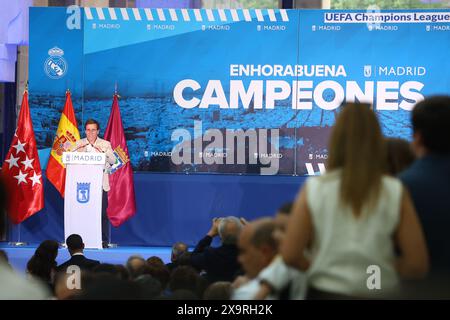 The mayor of Madrid, José Luis Martínez-Almeida, during a breakfast ...