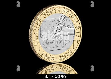 2019 £2 coin to commemorate 350 years since the last entry of Samuel ...