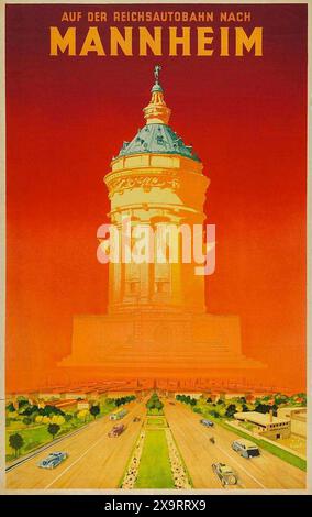 1930’s Vintage Autobahn Travel Poster Germany Poster of the Reichsbahn ...