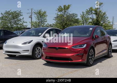 Indianapolis - May 30, 2024: Tesla EV electric vehicles display. Tesla ...