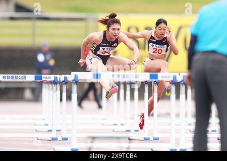 Tottori, Japan. 2nd June, 2024. (L-R) Hitomi Shimura, Mako Fukube, Hikari Tanaka Athletics ...