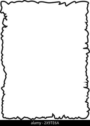 Wavy edge rectangle line vector frame Stock Vector Image & Art - Alamy