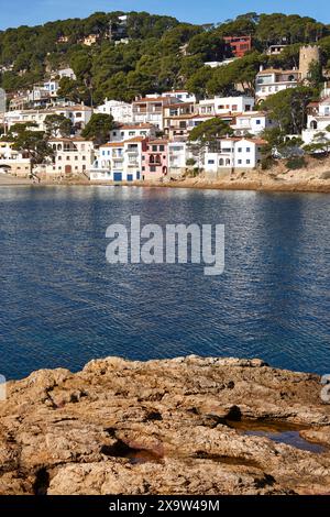 Mediterranean coastline traditional village of Begur. Costa Brava ...