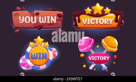 Candy planet game ui level map. Cartoon 2d fantasy landscape with ...