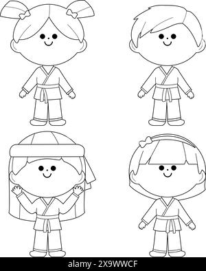Taekwondo Coloring Page for Kids Stock Vector Image & Art - Alamy