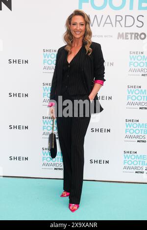 Faye Tozer attends the Women's Football Awards 2024 at the Marriott ...