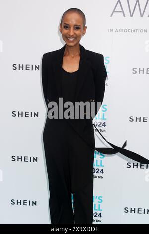 Adele Roberts attends the Women's Football Awards 2024 at the Marriott ...