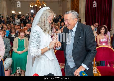 Richard Lugner marries for the 6th time at Vienna City Hall in Vienna ...
