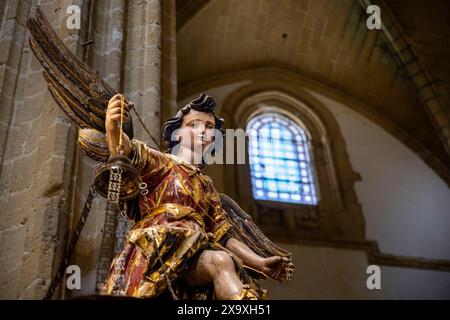 Angel in Aglesia de Santa Maria de Coronada church Stock Photo - Alamy