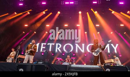 Electronic pop British band Metronomy playing live at the Latitude ...