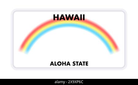 Hawaii US State car license plate, letters, numbers and symbols, vector ...