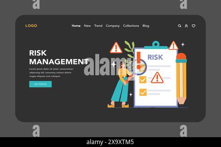 Risk Management concept. An analyst scrutinizes potential risks using a ...