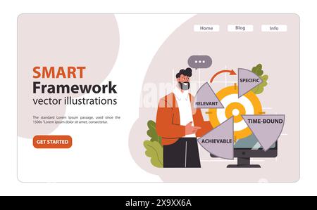 SMART framework concept. Professional man presenting the five key ...