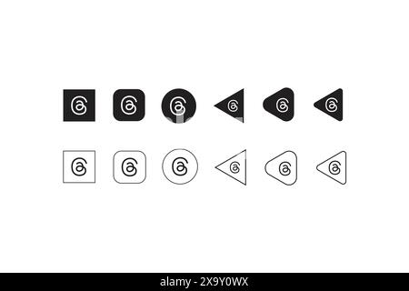 Threads popular social media icons. Threads logo icon Stock Vector ...