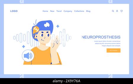 Neuroprosthesis concept A vibrant vector illustration capturing the ...