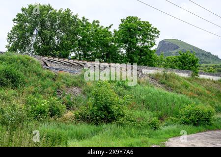 Zalhostice, Czech Republic. 03rd June, 2024. Waterlogged railway track ...
