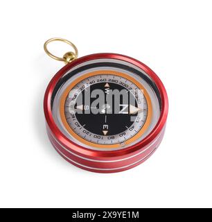 One compass isolated on white. Navigation equipment Stock Photo - Alamy