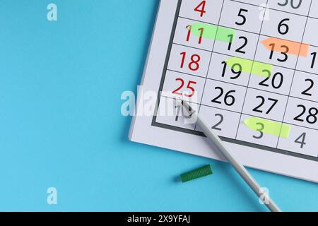 Notice period text on sticky note with hand on blue cover background ...