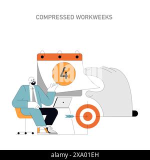 Compressed Workweeks concept Embracing four-day weeks for better work ...