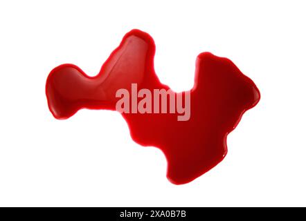 Spilled red wine puddle isolated on white background. Red wine puddle ...