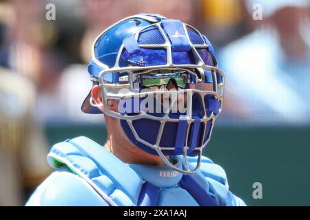San Diego Padres' Freddy Fermin batting base running of a baseball game ...
