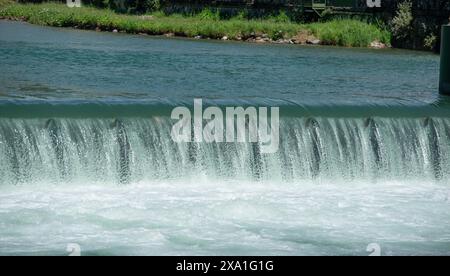 Dam with movable bulkheads on the Brembo river Stock Photo - Alamy