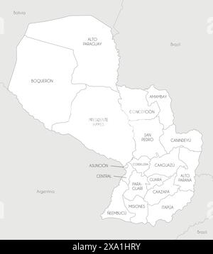 Paraguay political map of administrative divisions Stock Vector Image ...