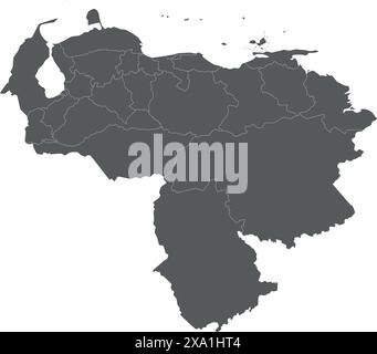Vector blank map of Venezuela with states, capital district, federal ...
