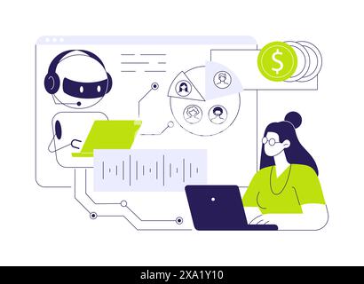 AI-Driven Call Analysis abstract concept vector illustration Stock ...