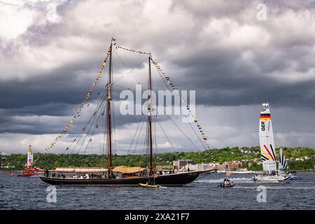 Schooner Bluenose II during the June 2024 Sail GP event in Halifax ...