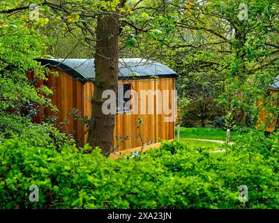 Camping huts glamping wooden vacation holiday lodges in the forrest ...