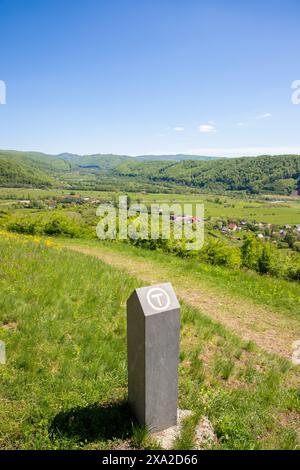 Tourist sign for Via Transilvanica in Sovata, Romania Stock Photo - Alamy