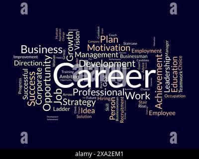 Career word cloud template. Success work concept vector tagcloud ...