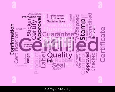 Certification word cloud template. Certification concept vector ...