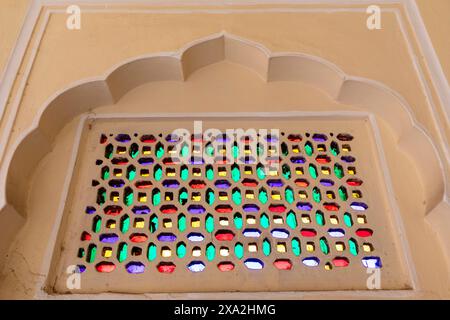 Stained Glass Window in the Hawa Mahal, the Palace of Winds, Jaipur ...